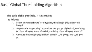Global Thresholding algorithm Using Otsu’s Method | PPTX
