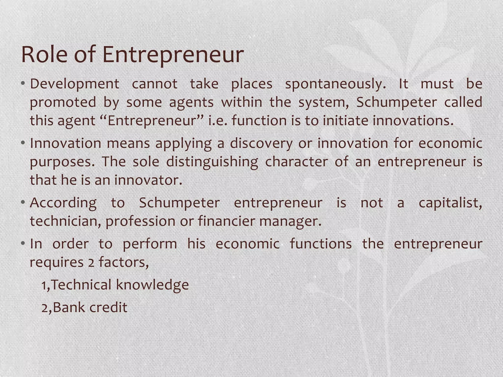 Schumpeter Theory of Economic Development | PPTX