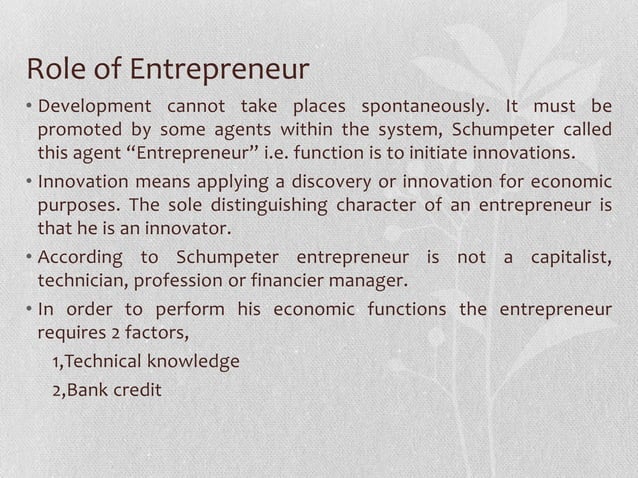 Schumpeter Theory of Economic Development | PPTX