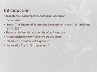 Schumpeter Theory of Economic Development | PPTX