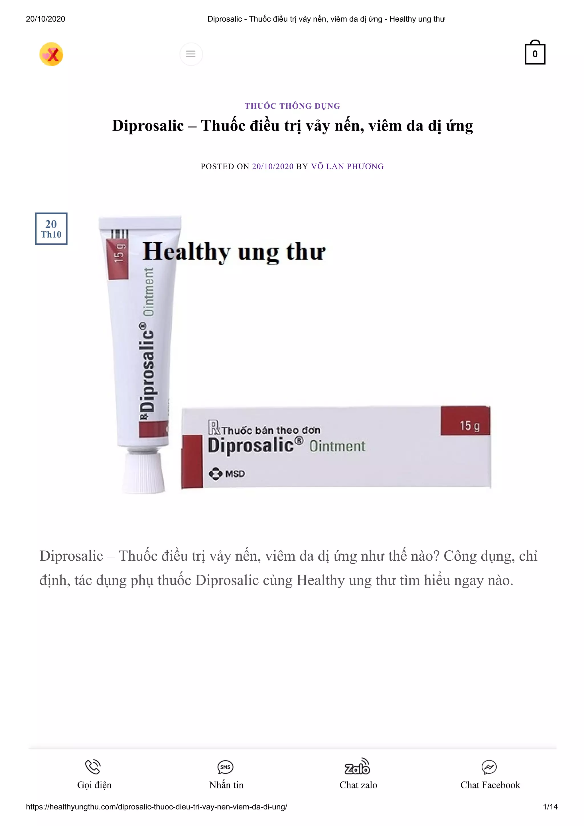 Diprosalic thuoc dieu tri vay nen viem da di ung | PDF