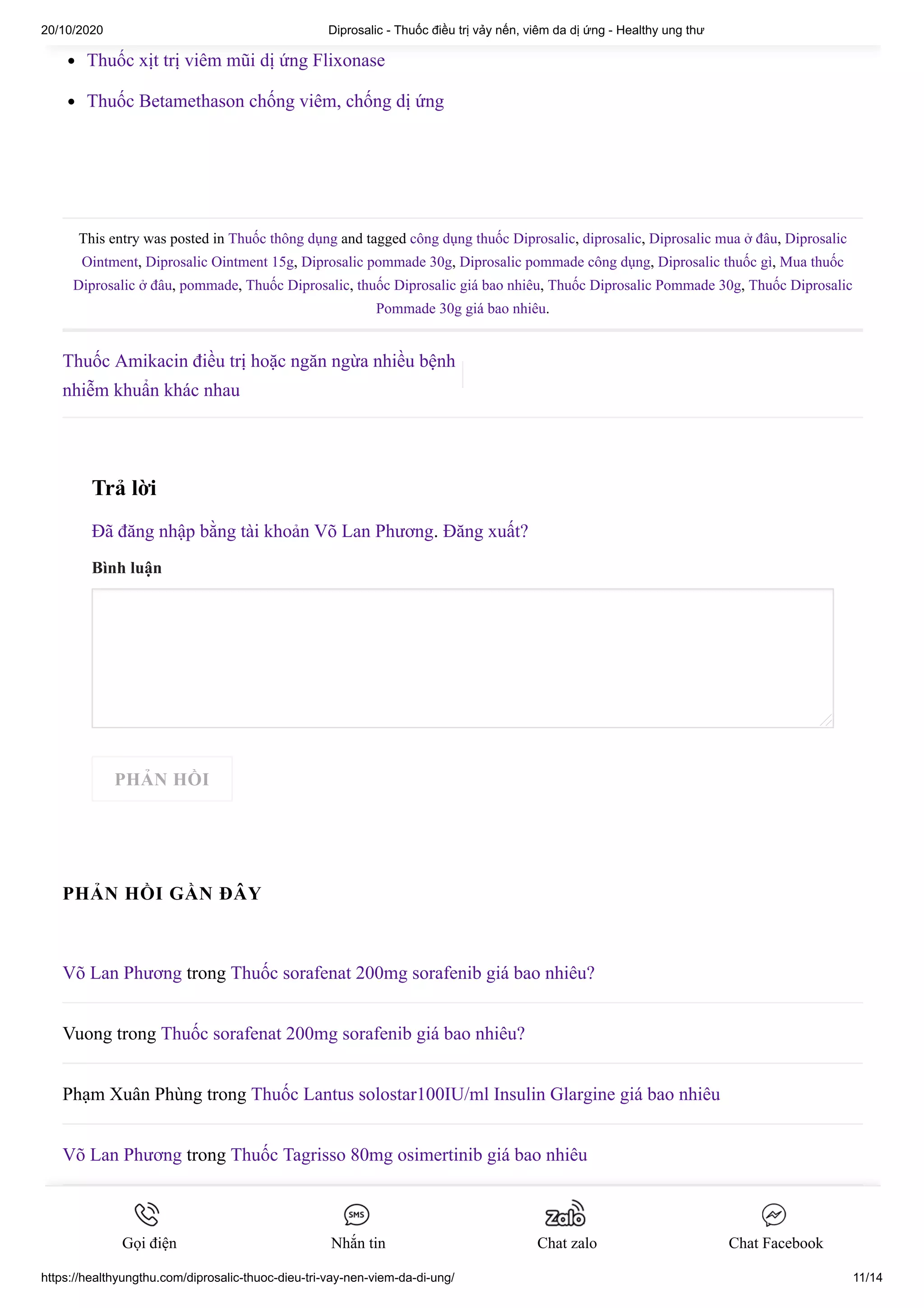 Diprosalic thuoc dieu tri vay nen viem da di ung | PDF