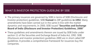 Investor Protection Guideline by SEBI 2000 | PPTX | Stocks and Bonds ...