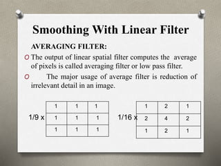 SPATIAL FILTERING IN IMAGE PROCESSING | PPTX