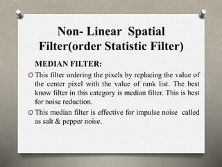 SPATIAL FILTERING IN IMAGE PROCESSING | PPT