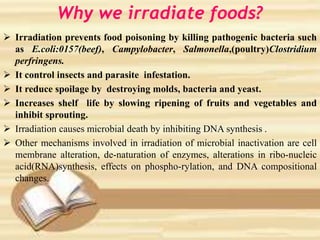 Irradiation in foods processing | PPTX