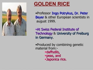 SUCCESS STORIES OF VITAMINE & AMINO ACIDS ENHANCEMENT IN TRANSGENIC ...