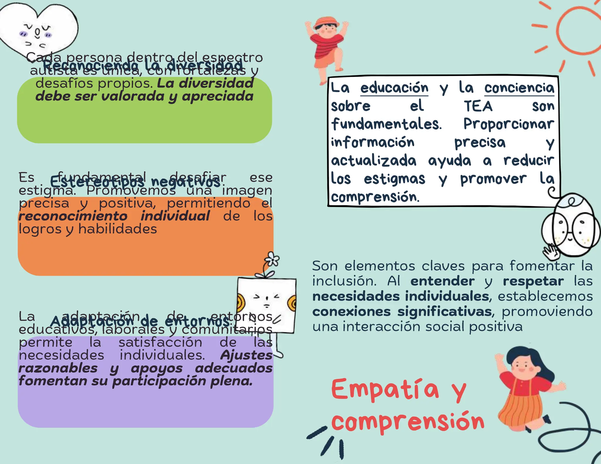 Díptico inclusión del espectro autista, TEA | PPT
