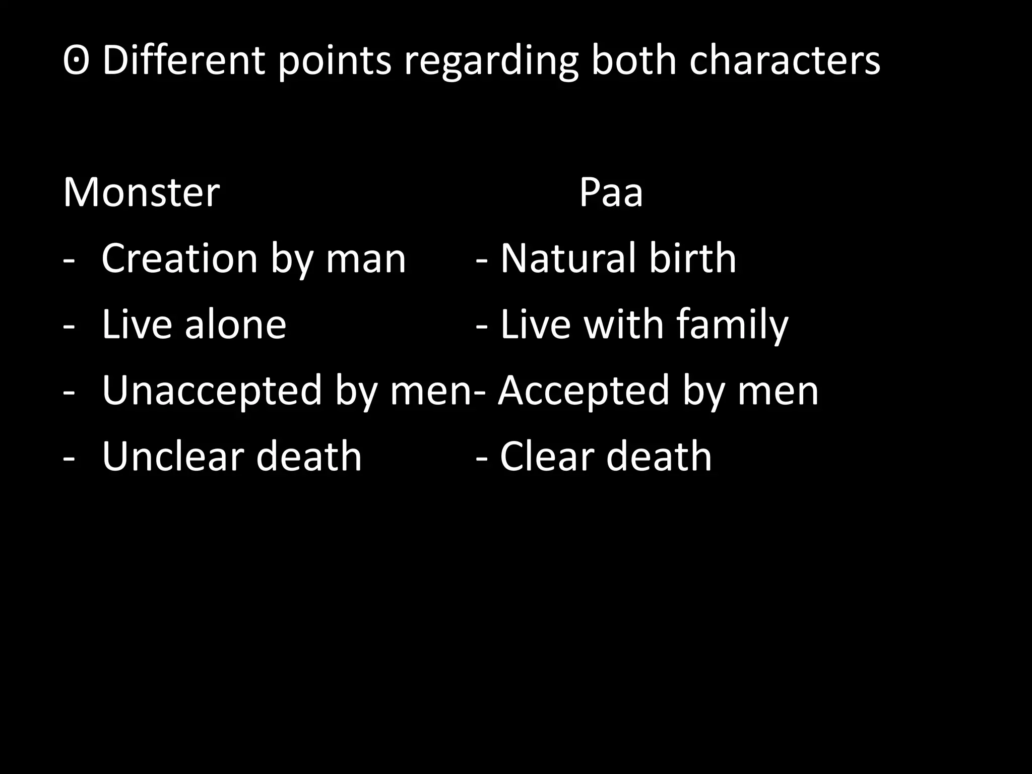 Comparative study of Monster character with Paa | PPT