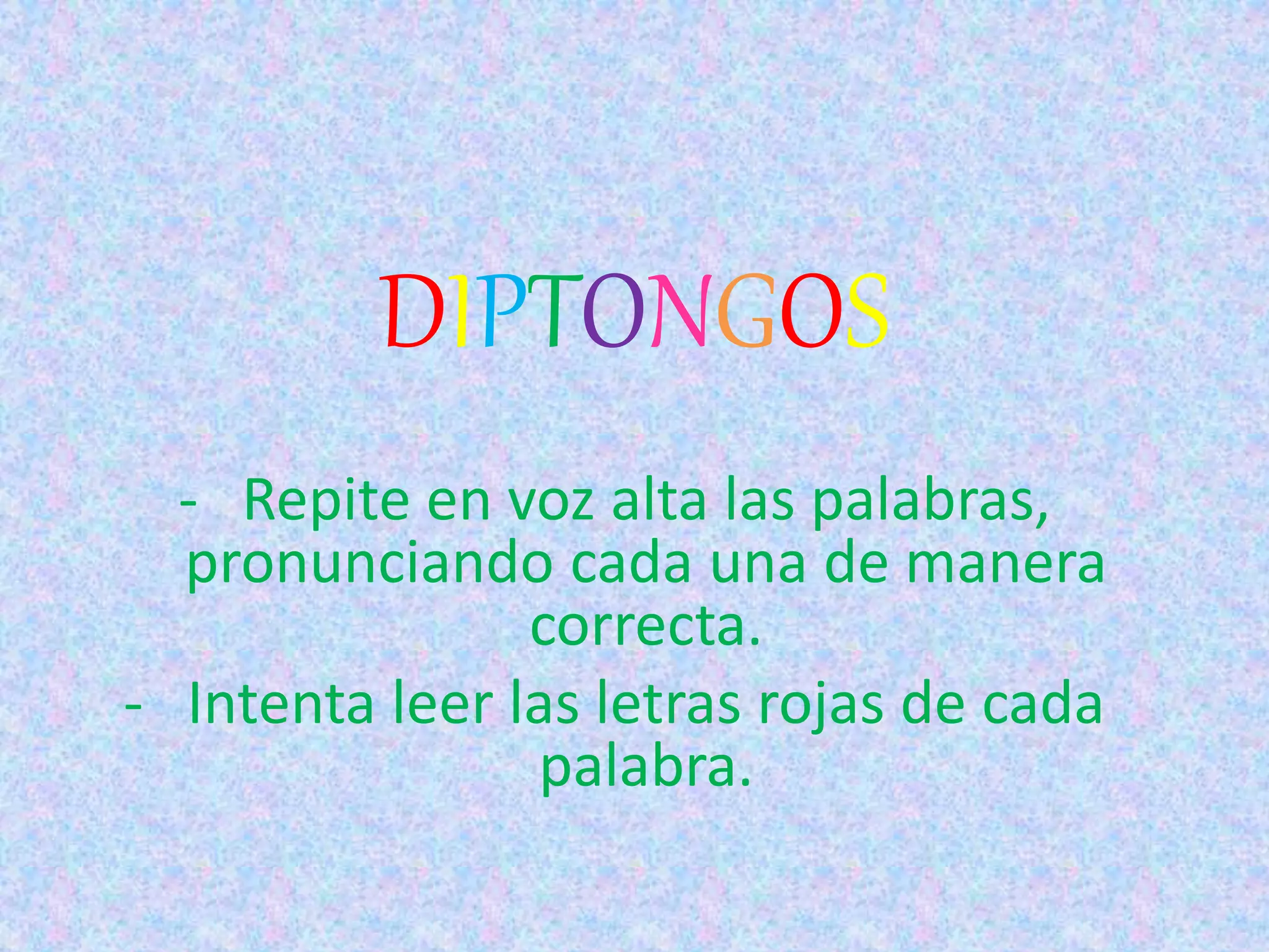 Diptongos para preescolar | PPTX