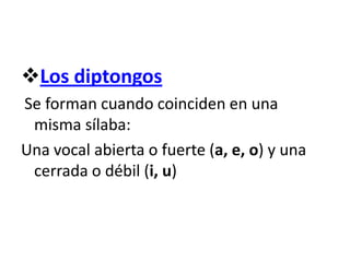 Diptongos e hiatos | PPTX