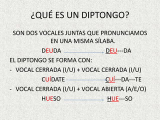 Diptongos e hiatos | PPTX