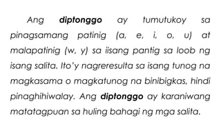 definition of diphtongs and cluster (diptonngo at klaster) for grade 2 ...