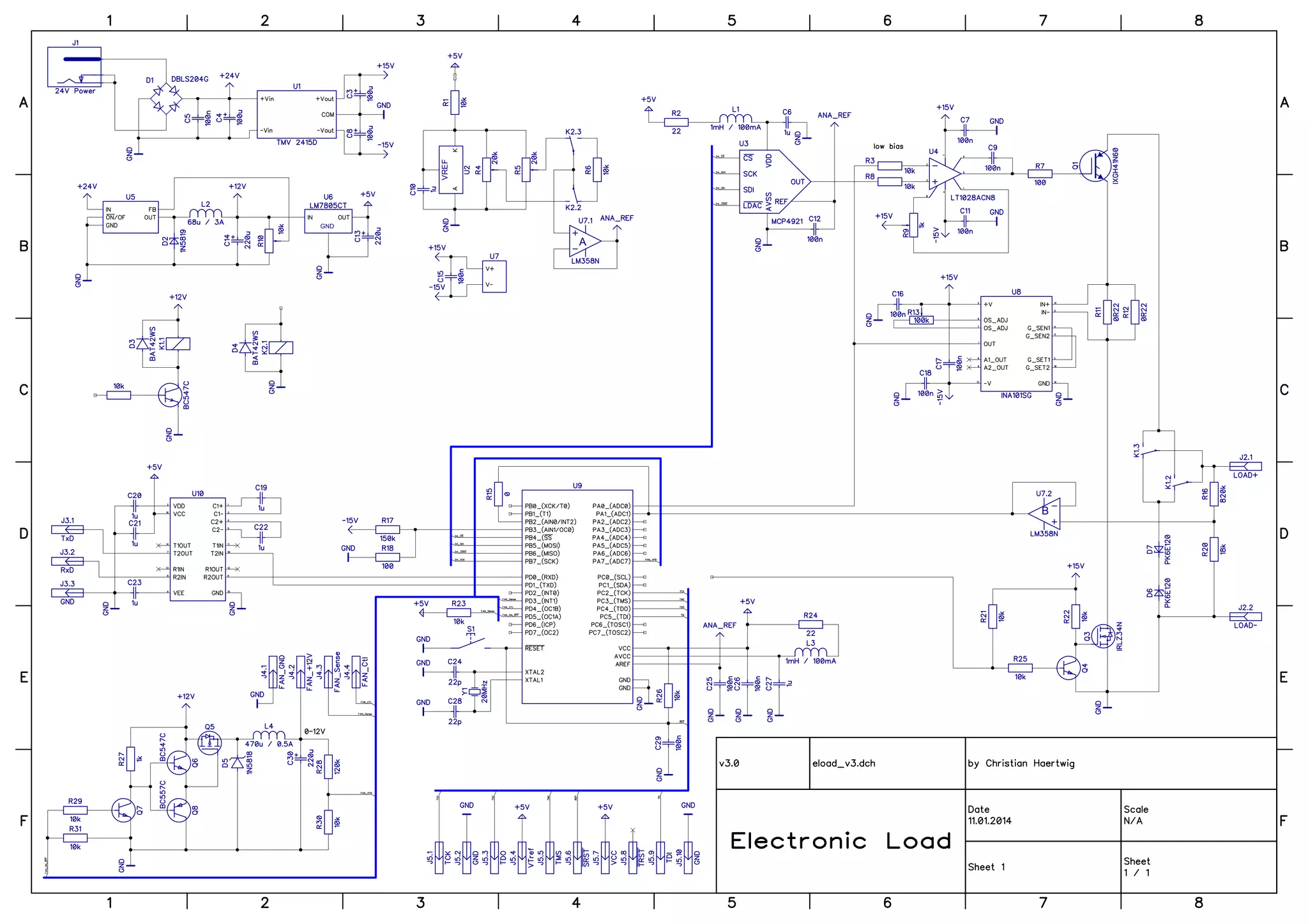 Dip trace schematic eload-v3 | PDF