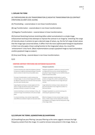 TYBSC (CS) SEM 6- DIGITAL IMAGE PROCESSING | PDF