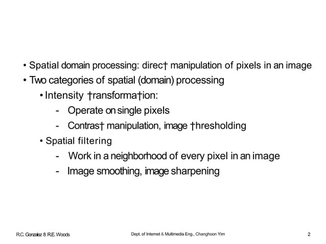 Image Enhancement in Spatial Frequency Domain | PPTX