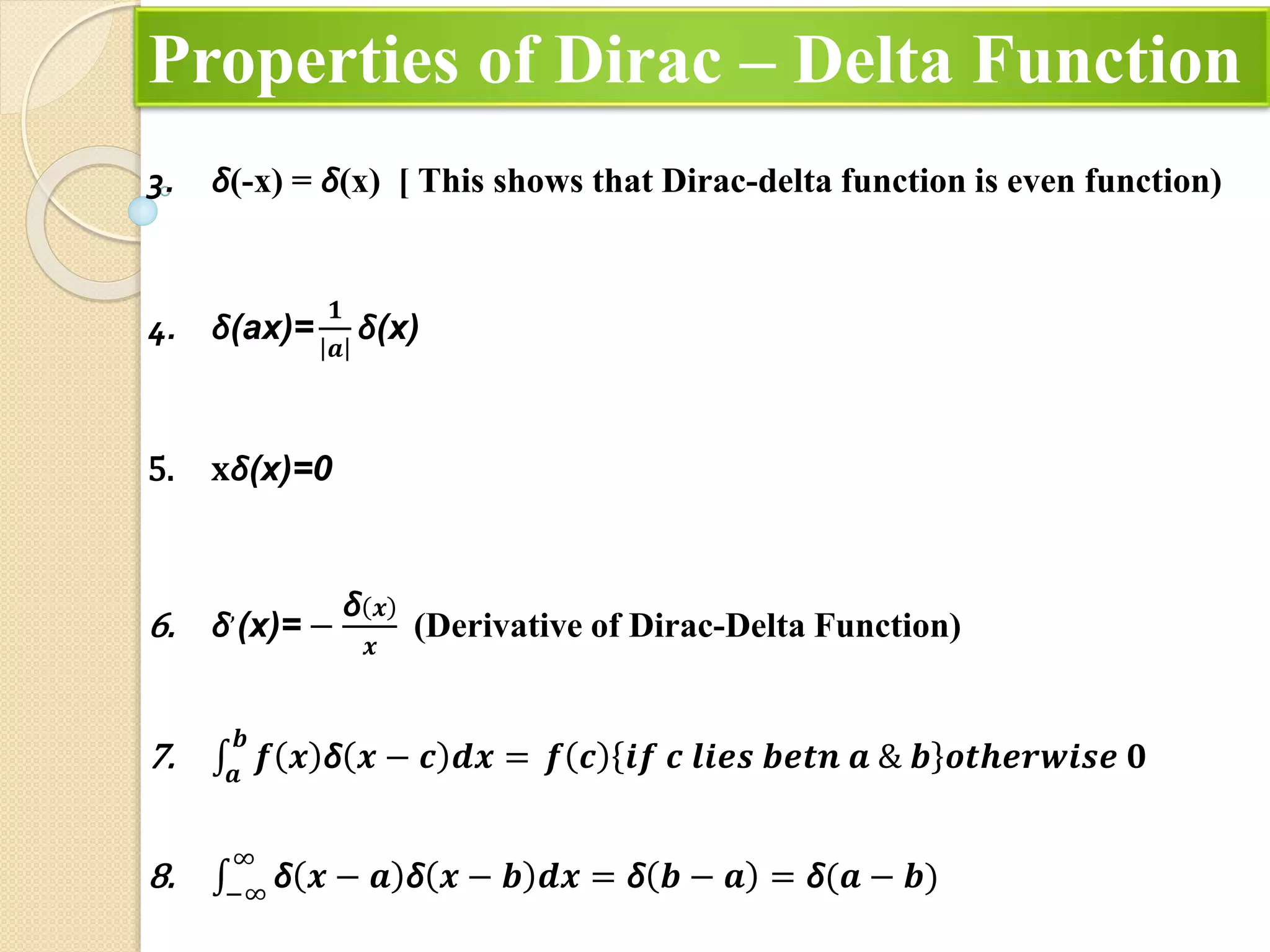 Dirac – Delta Function | PPTX