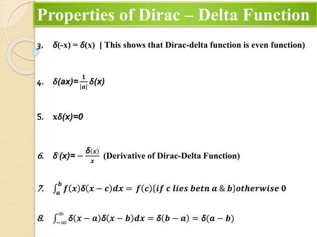 Dirac Delta Function Pptx Physics Science