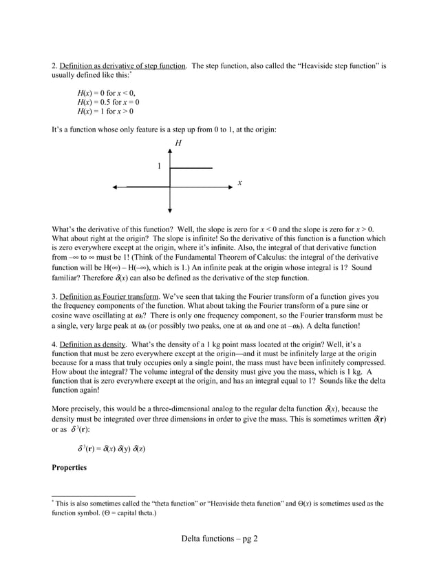 Signal And System Dirac Delta Functions 1 Doc