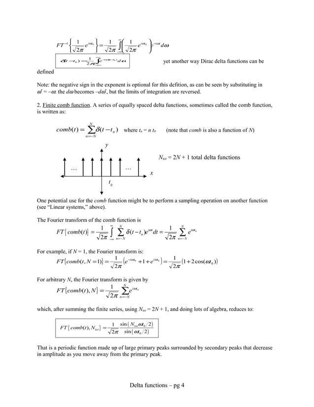 signal and system Dirac delta functions (1) | DOC