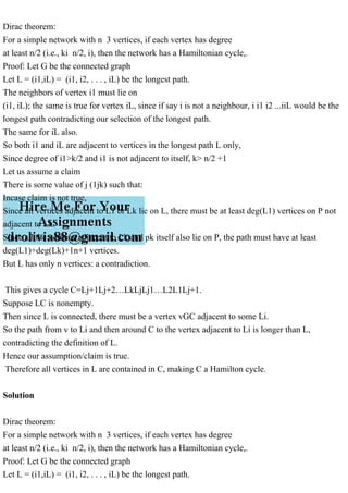 Dirac theoremFor a simple network with n 3 vertices, if each ver.pdf