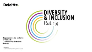 Diversity and Inclusion Rating | Prezentacja | Luty 2020 | PDF