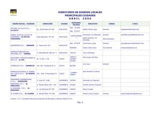 Directorio de Diarios en las principales ciudades del pais | PDF
