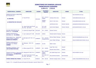 Directorio de Diarios en las principales ciudades del pais | PDF