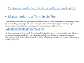 Dirección cremallera y tornillo sin fin | PPTX