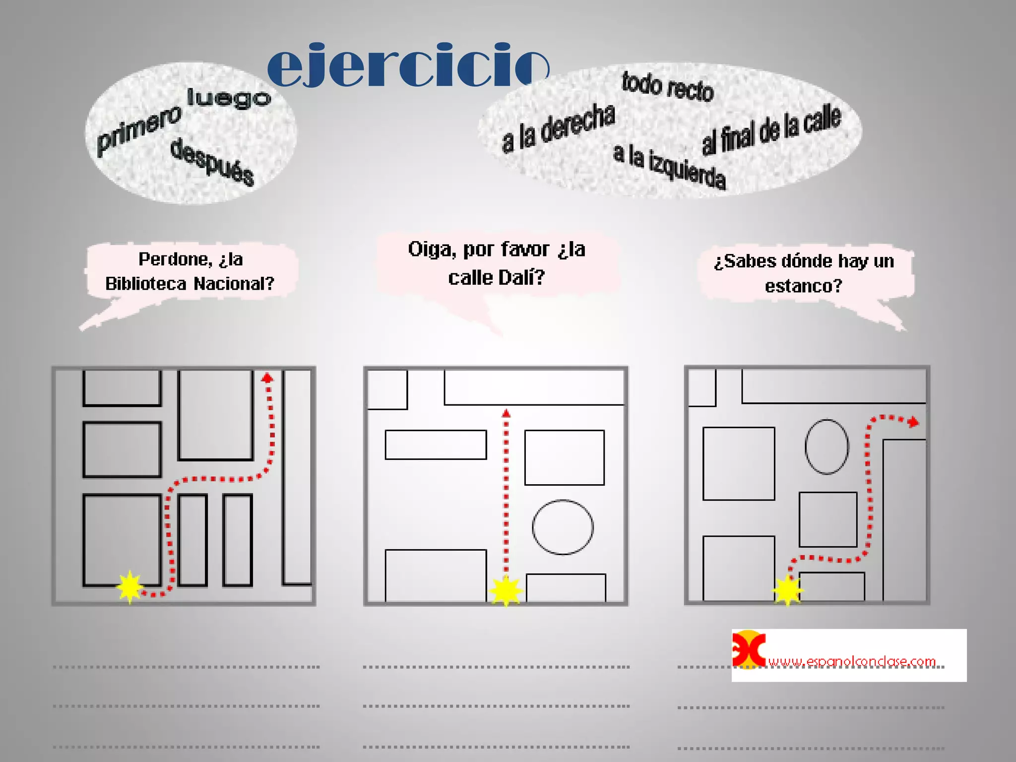 Aprende a dar y comprender direcciones en español nivel A1-A2 | PPT