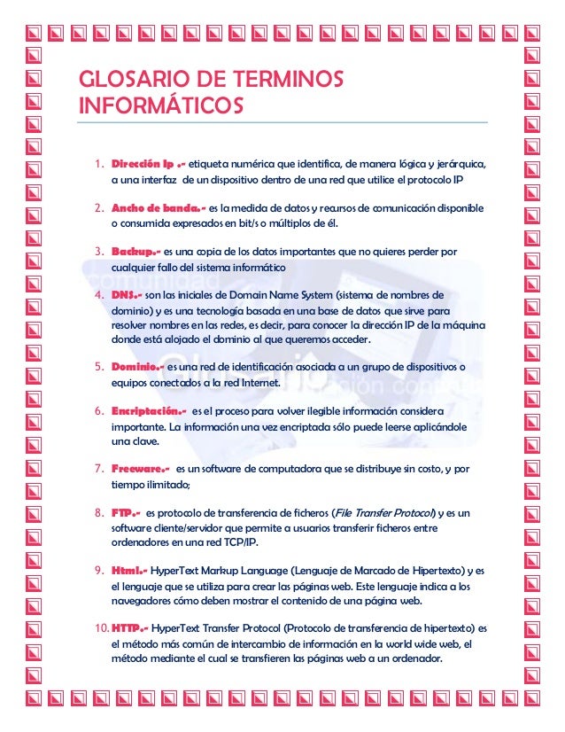 Glosario de terminos informaticos
