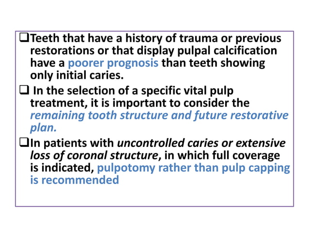 Direct and indirect pulp capping | PPTX | Dental Health | Diseases and ...