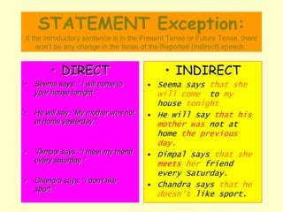 direct-and-indirect-speech-revs a grammar unit | PPT