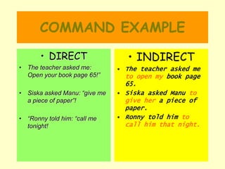 direct-and-indirect-speech-revs a grammar unit | PPT