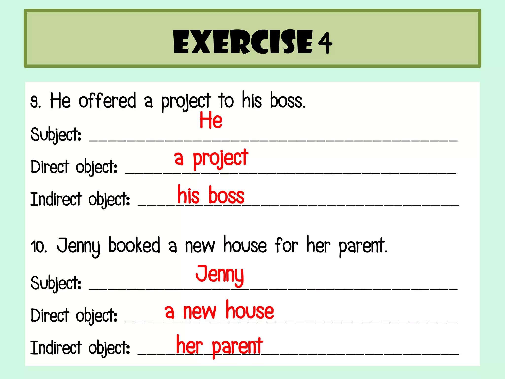 Direct Indirect Object Ppt
