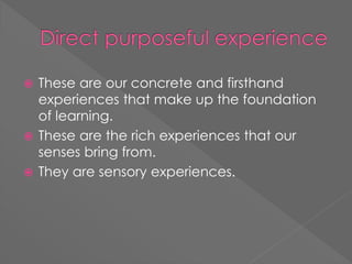 Direct purposeful experiences | PPTX