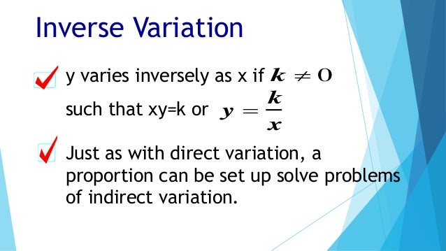 Direct variations and Indirect variations