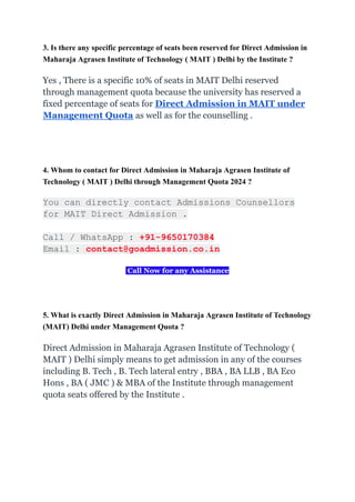Direct Admission in Maharaja Agrasen Institute of Technology MAIT Delhi ...