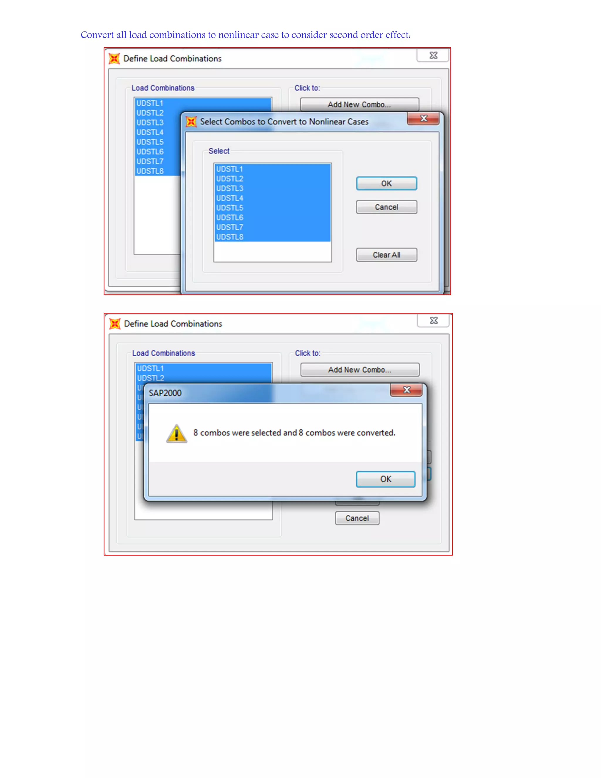 Direct analysis method - Sap2000 | PDF