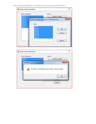 Direct analysis method - Sap2000 | PDF