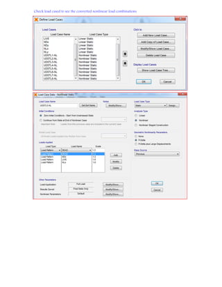 Direct analysis method - Sap2000 | PDF