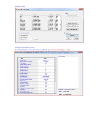 Direct analysis method - Sap2000 | PDF
