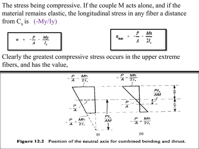Direct and Bending stresses | PPTX | Physics | Science