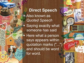 Direct and indirect speech | PPTX