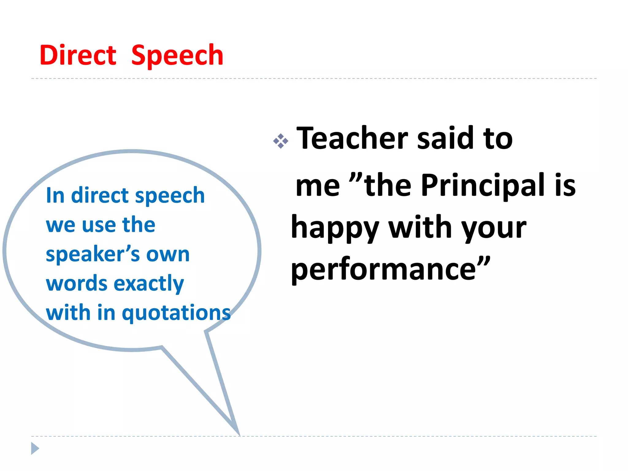 Direct and indirect-speech -1 statements. | PPT | Food & Drink