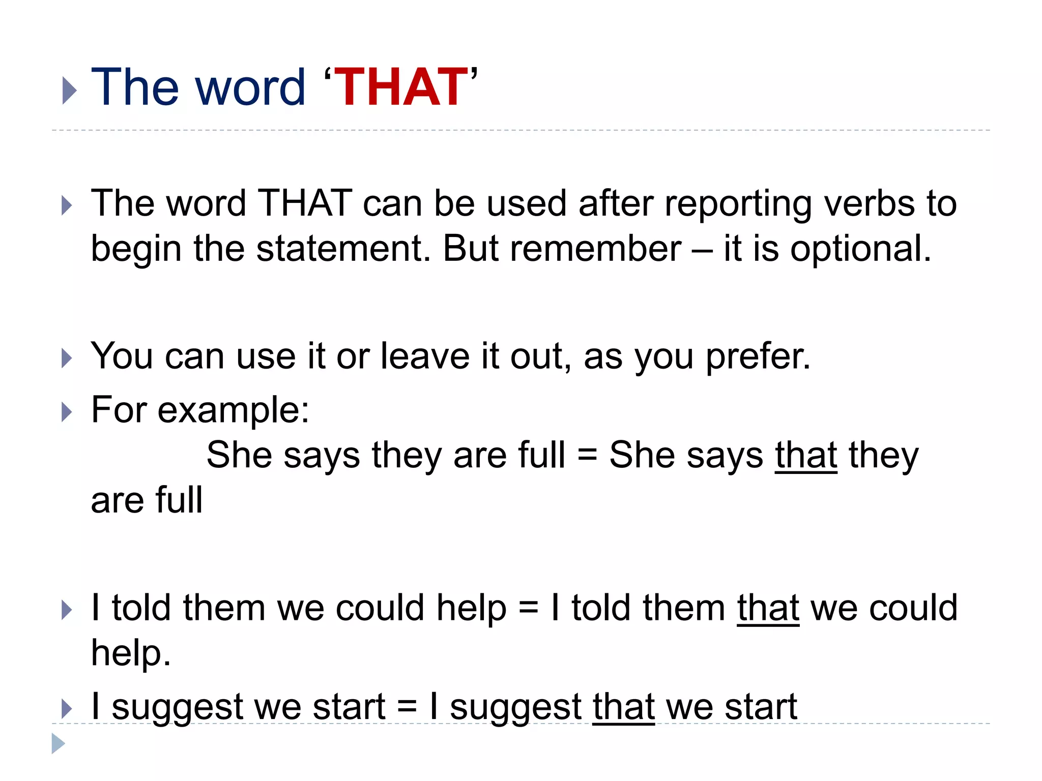 Direct and indirect-speech -1 statements. | PPT | Food & Drink