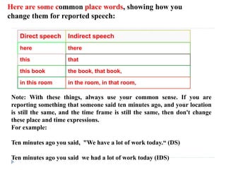 Direct and indirect-speech -1 statements. | PPT | Food & Drink