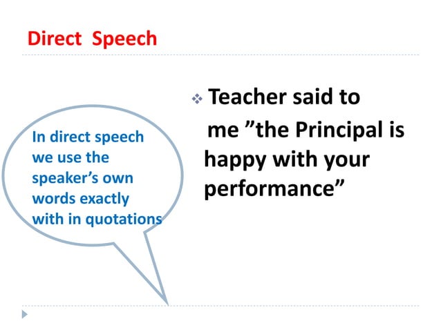 Direct and indirect-speech -1 statements. | PPT