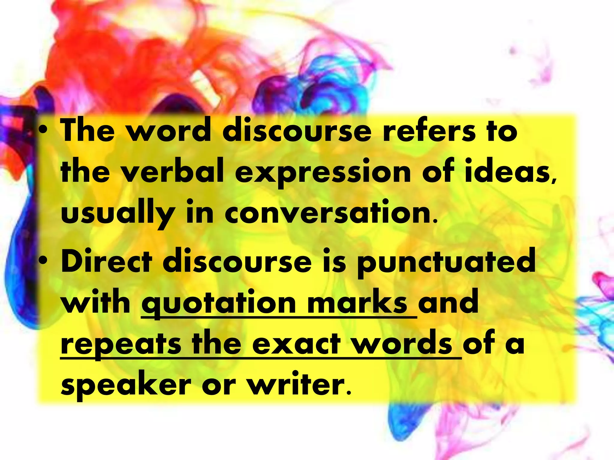 Direct and indirect discourse | PPT