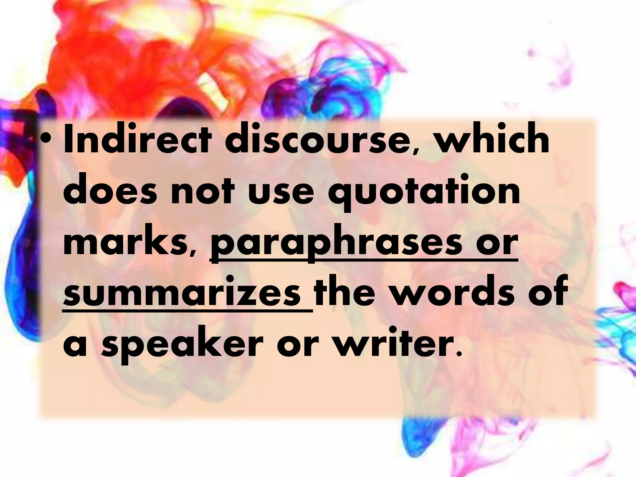 Direct and indirect discourse | PPT